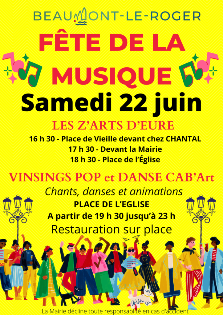 FÊTE DE LA MUSIQUE DU 22 JUIN 2024 - Mairie de Beaumont Le Roger